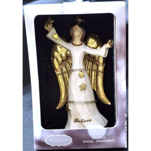 Holiday | St Nicholas Square Believe Angel Christmas Ornament Rustic ...